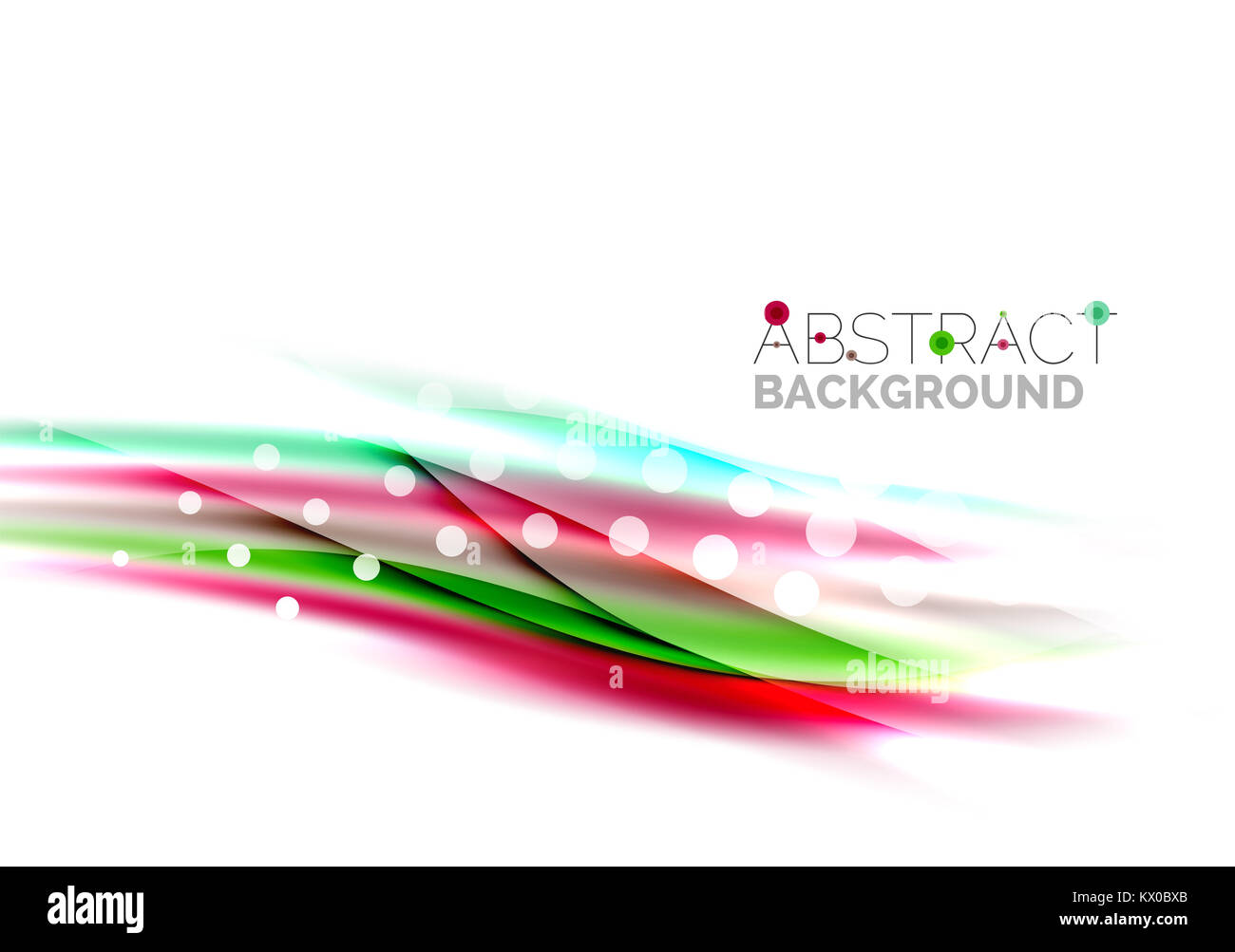 Shiny bright color lines with light effects and circles, wave abstract ...