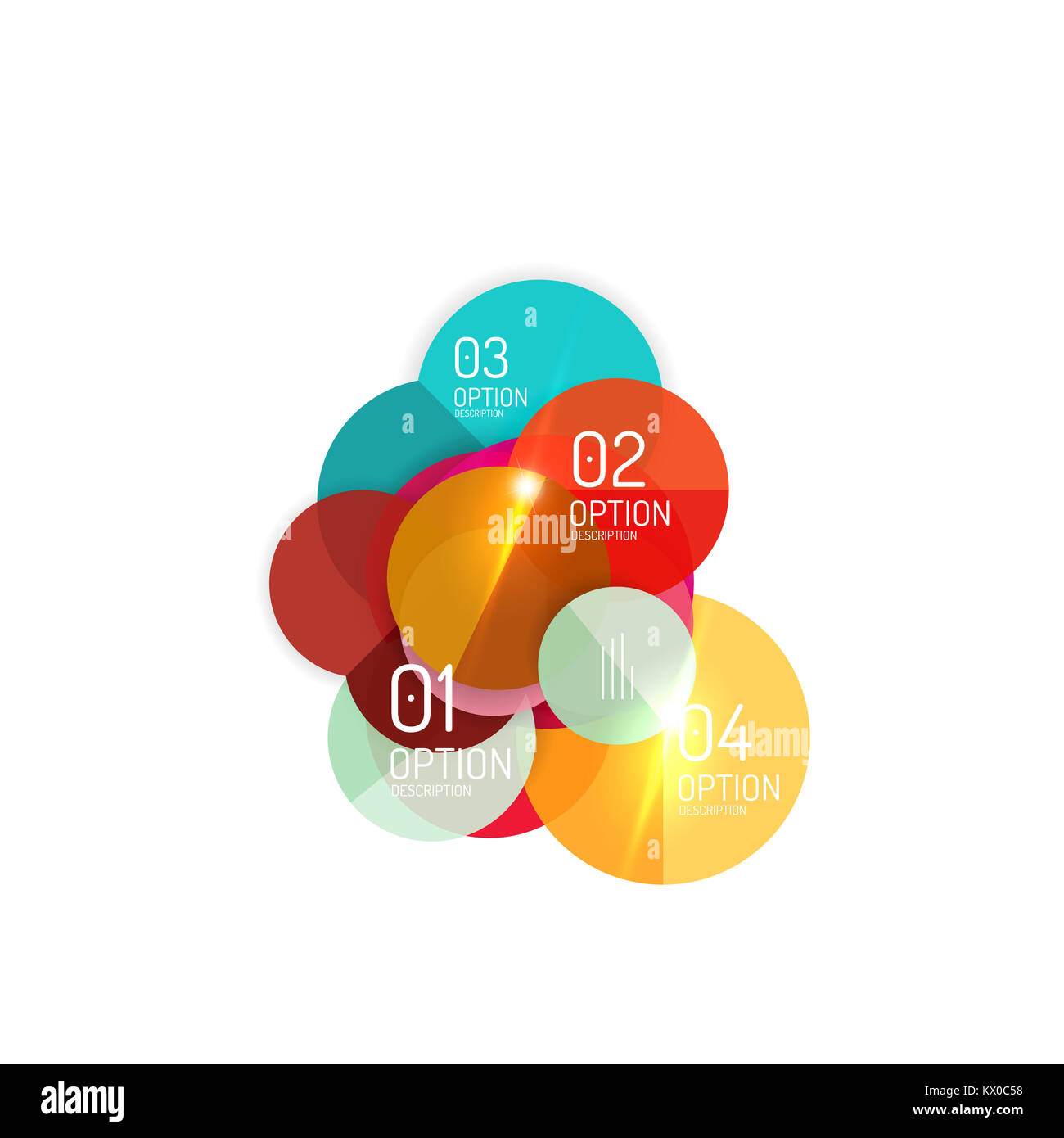 Overlapping geometric shapes composition. business infographics, option ...