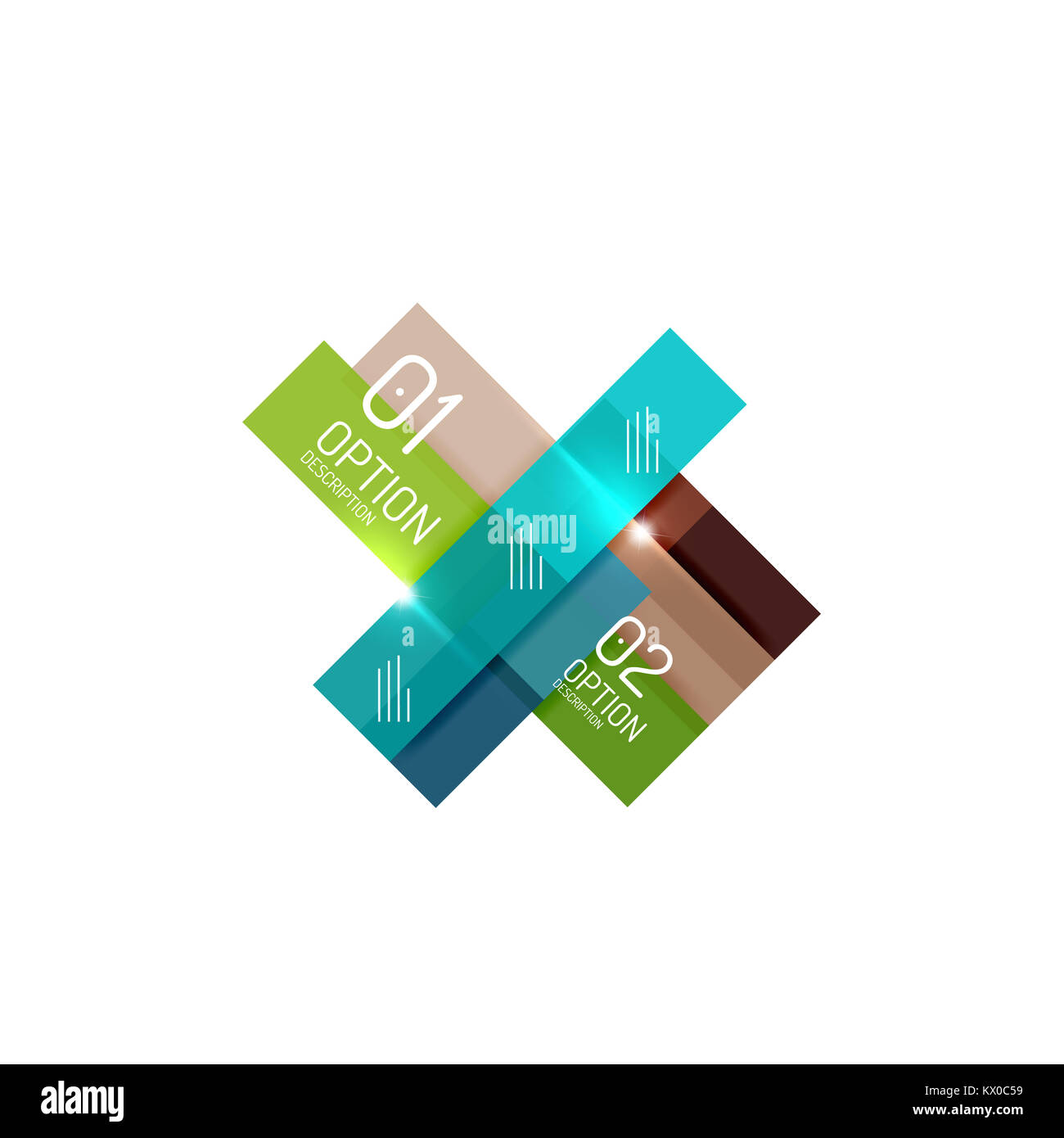 Overlapping geometric shapes composition. business infographics, option ...