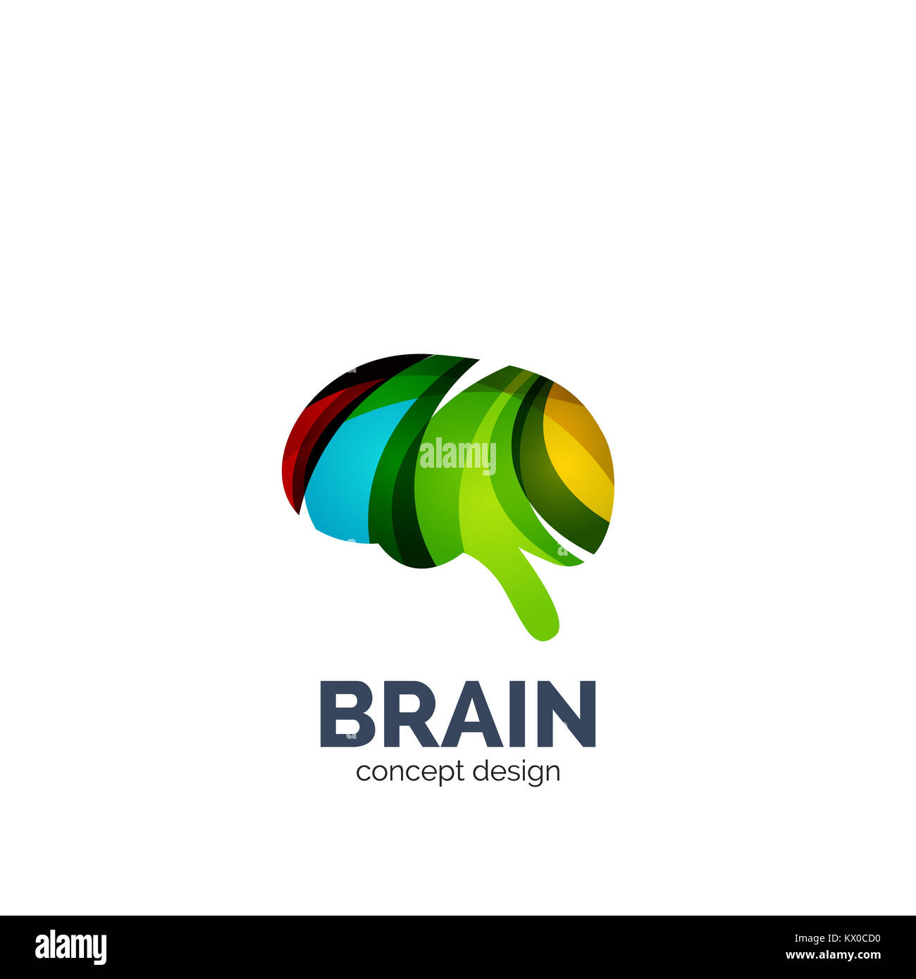 brain logo template, elegant geometric design Stock Photo - Alamy