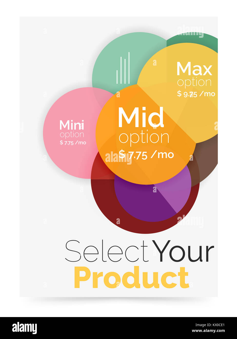 Transparent paper circles with option text. business flyer design Stock ...