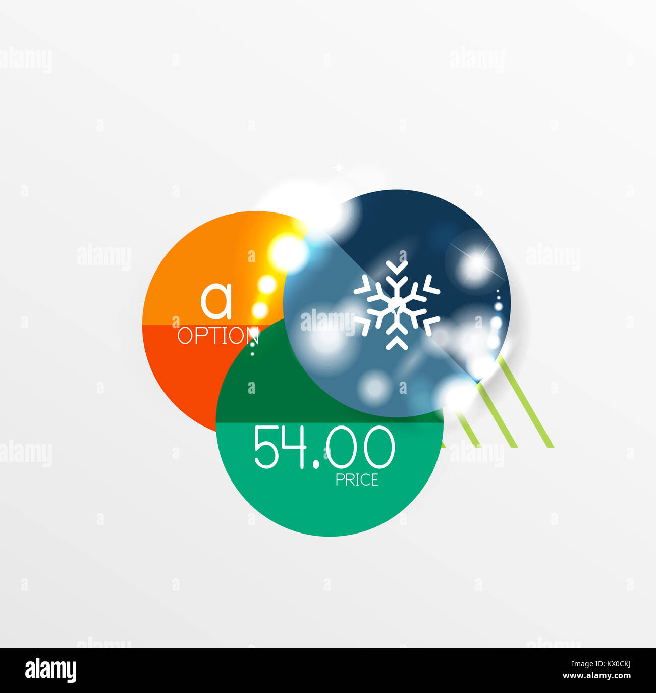 Christmas or New Year promo labels and stickers. Circle geometric ...