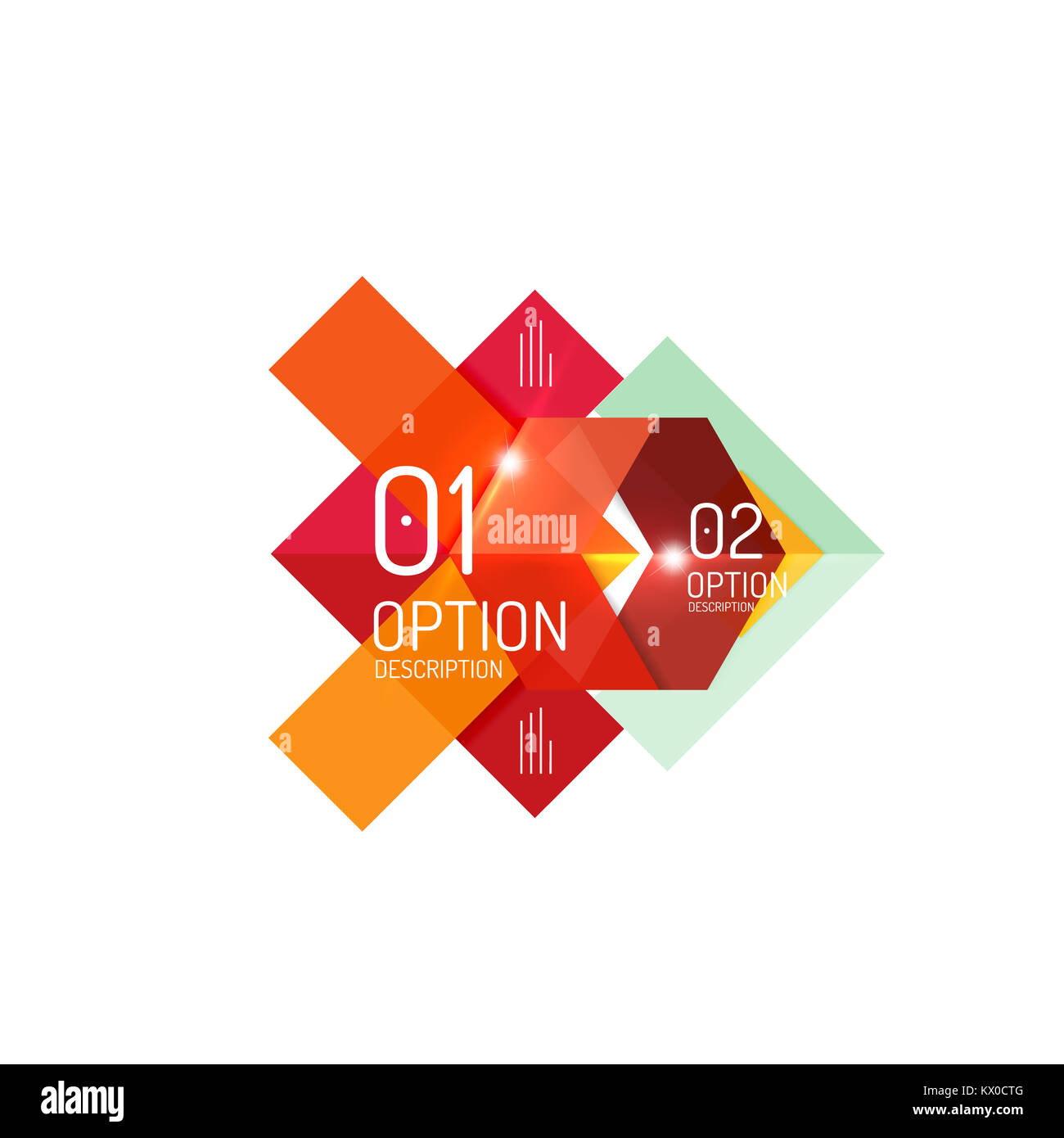 Overlapping geometric shapes composition. business infographics, option ...