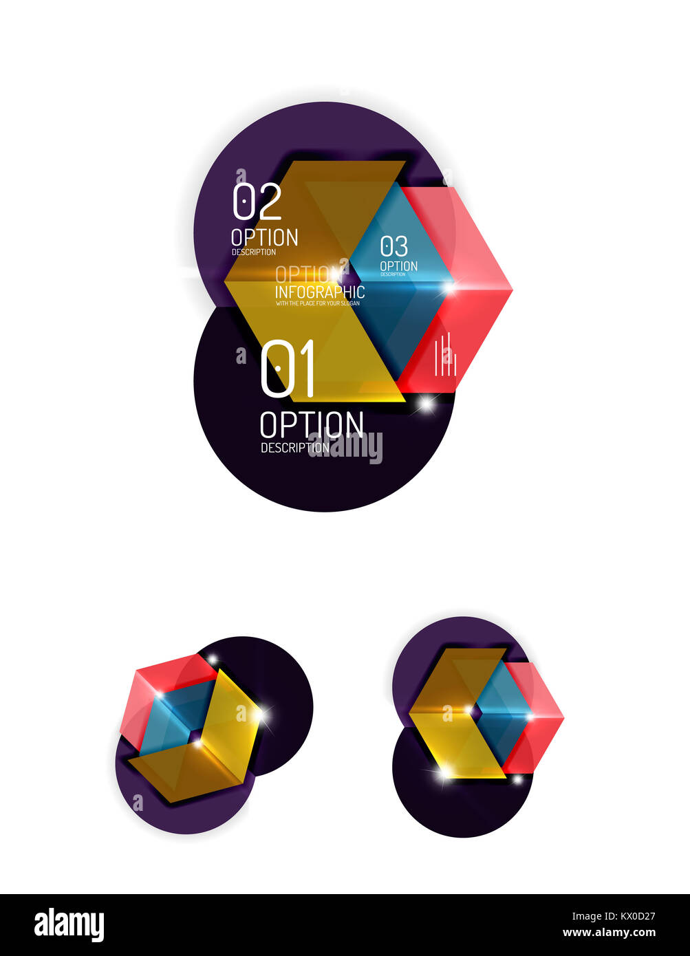 Set of abstract geometric paper graphic layouts. Business presentations ...