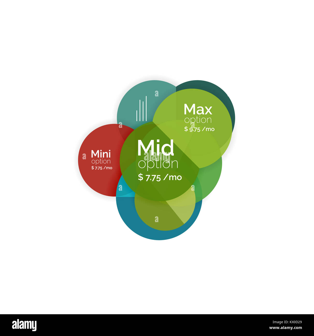 Circle business option diagrams. Select your product with sample ...