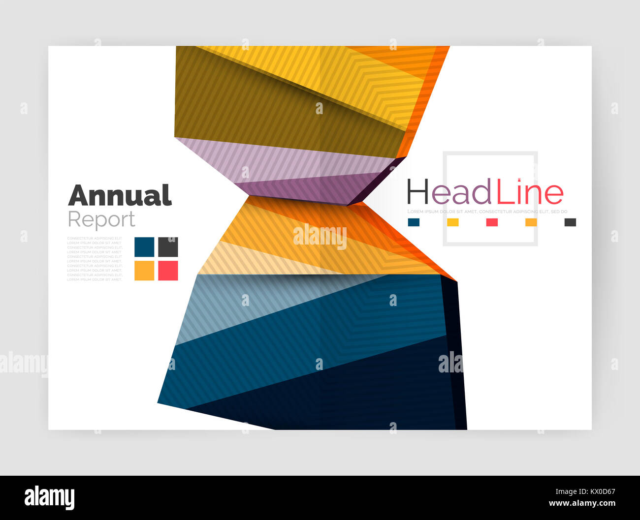 annual report geometric template, 3d shapes Stock Photo - Alamy