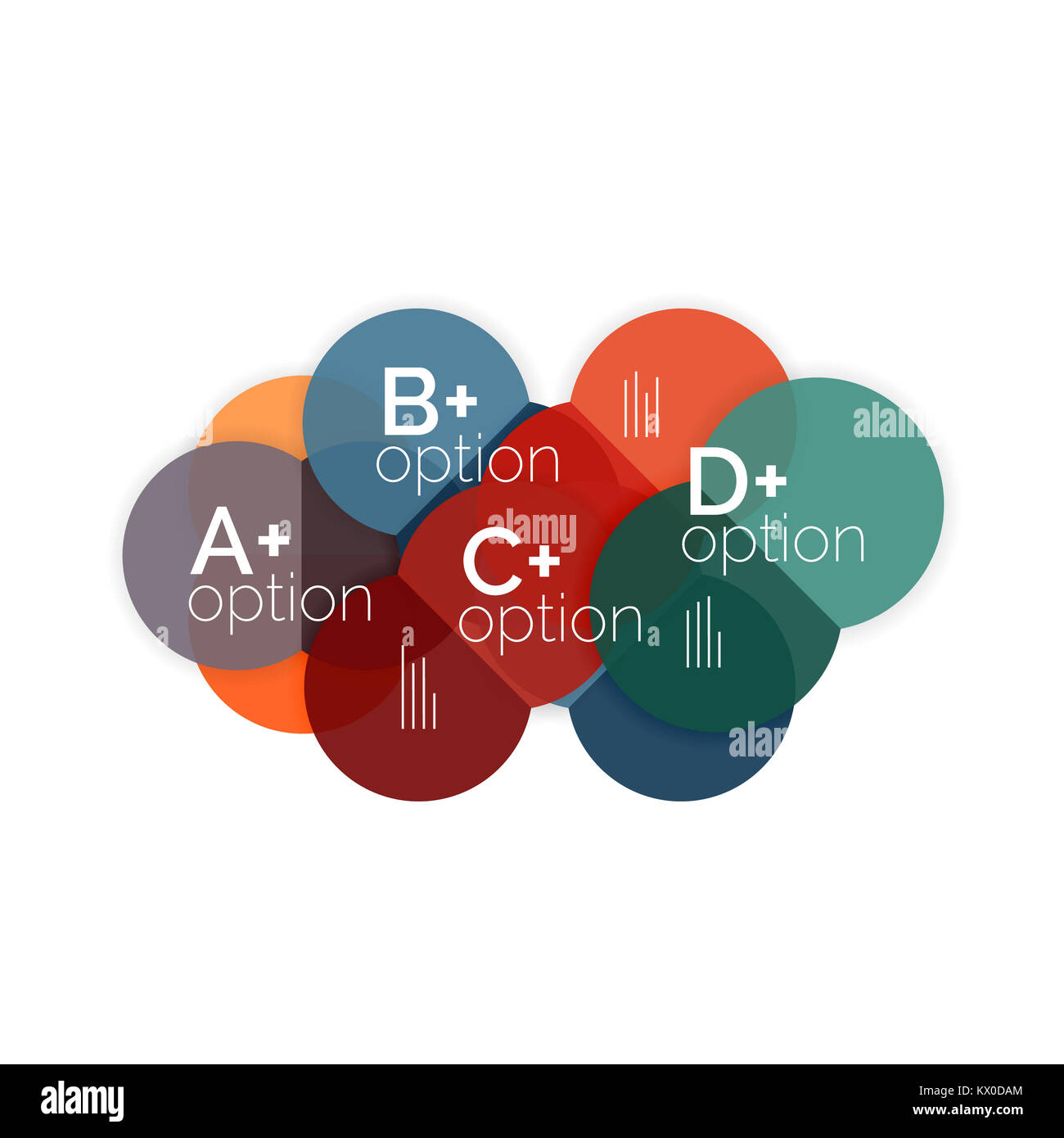 Circle business option diagrams. Select your product with sample ...