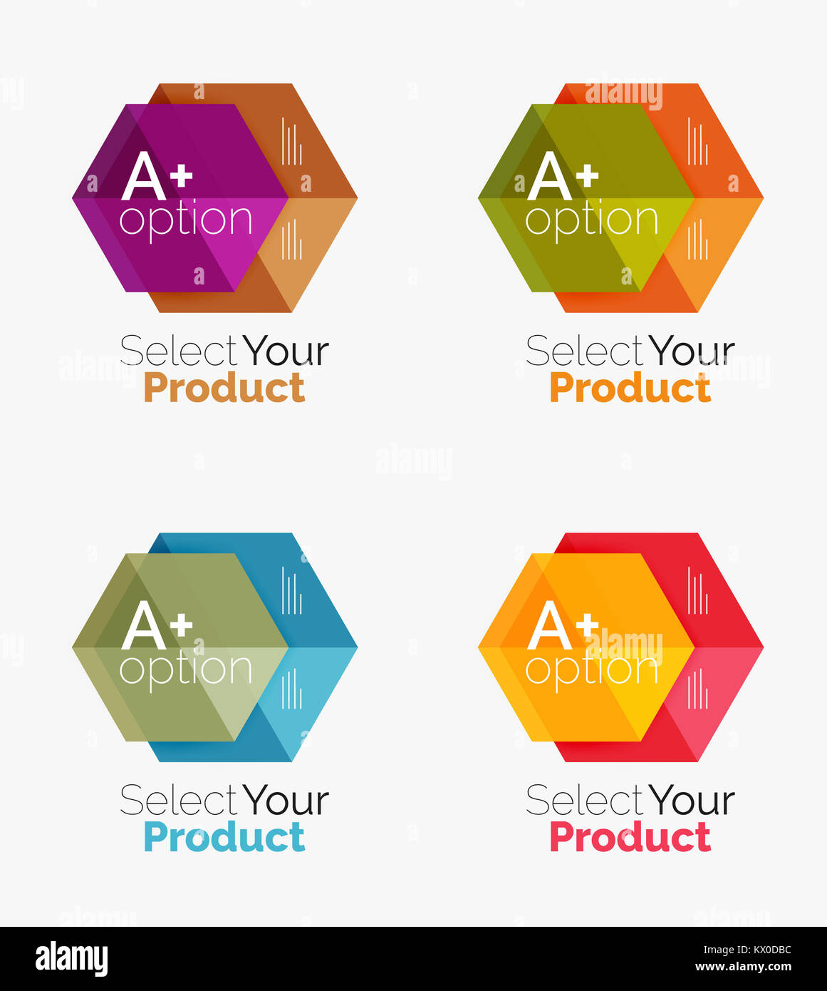 Set of business hexagon layouts with text and options. Design elements ...