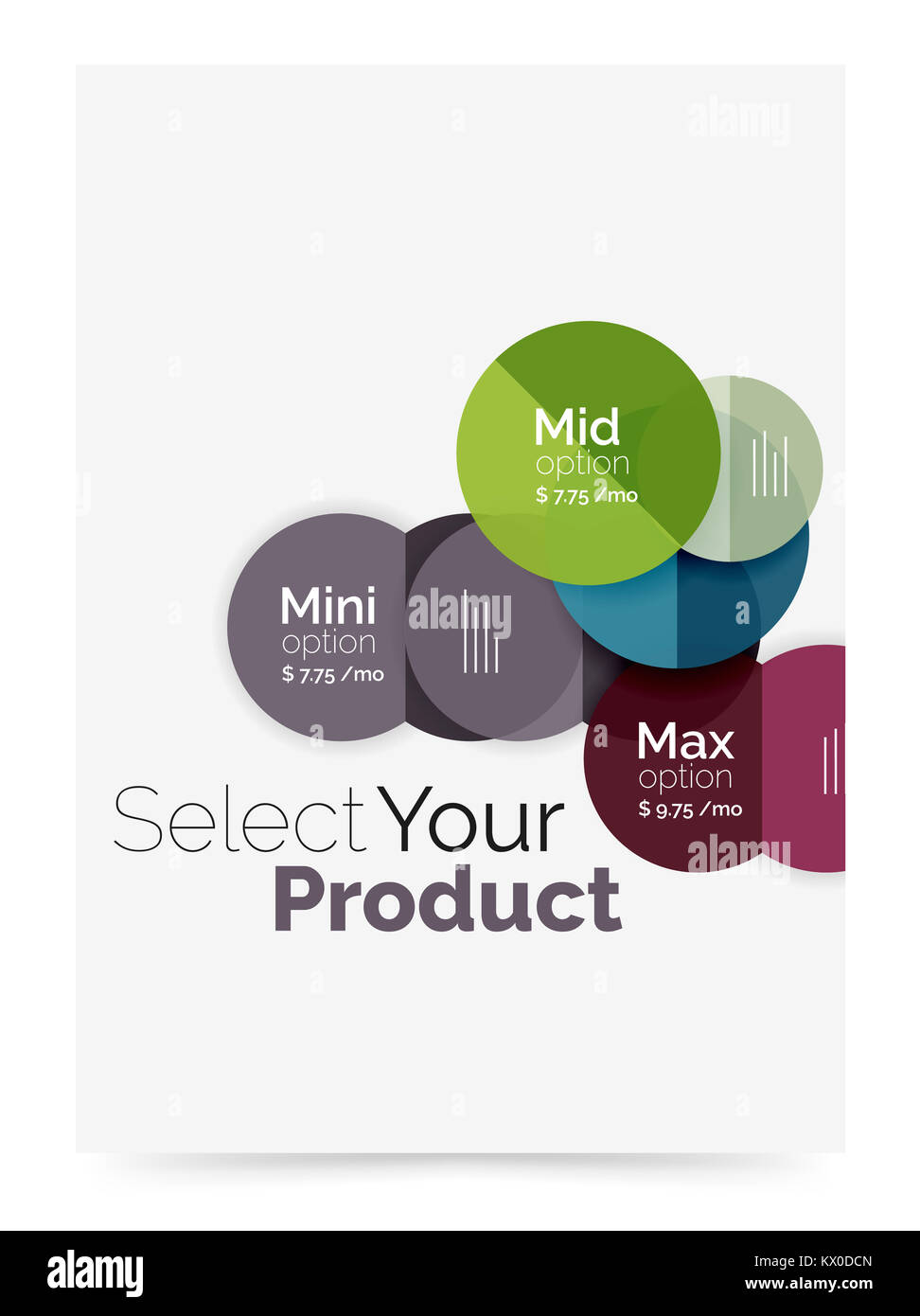 Transparent paper circles with option text. business flyer design Stock ...