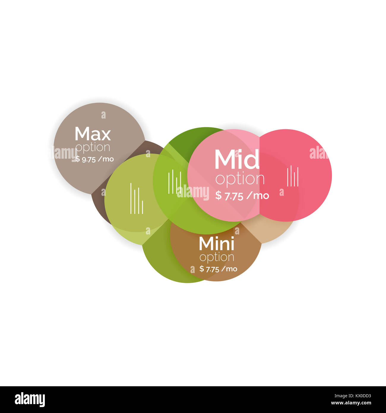 Circle business option diagrams. Select your product with sample ...