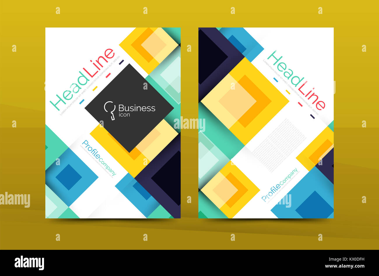 Set of front and back a4 size pages, business annual report design ...