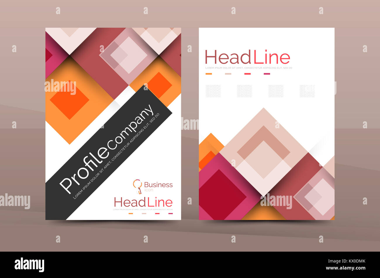 Set of front and back a4 size pages, business annual report design ...