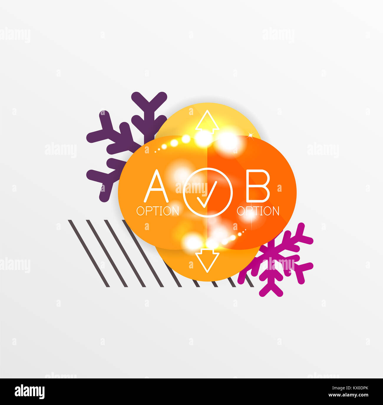 Christmas or New Year promo labels and stickers. Circle geometric ...