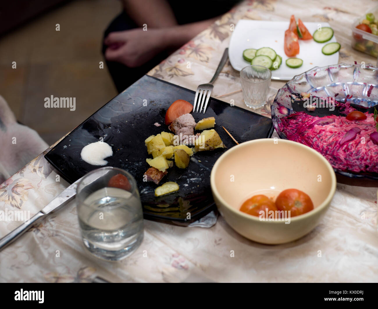 An uncleared table hi-res stock photography and images - Alamy