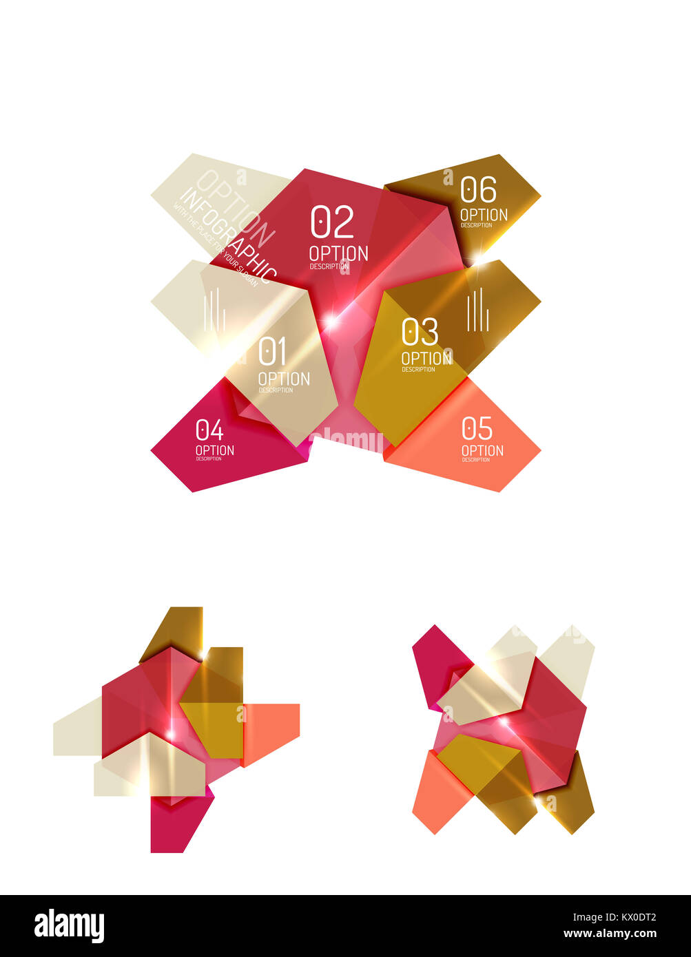Set of abstract geometric paper graphic layouts. Business presentations ...