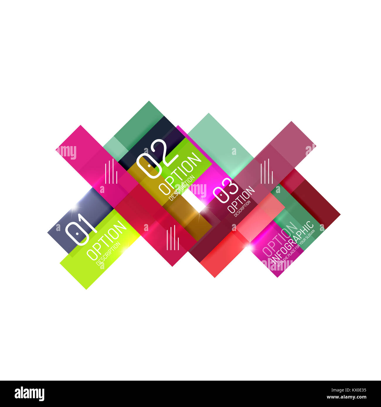 Overlapping geometric shapes composition. business infographics, option ...