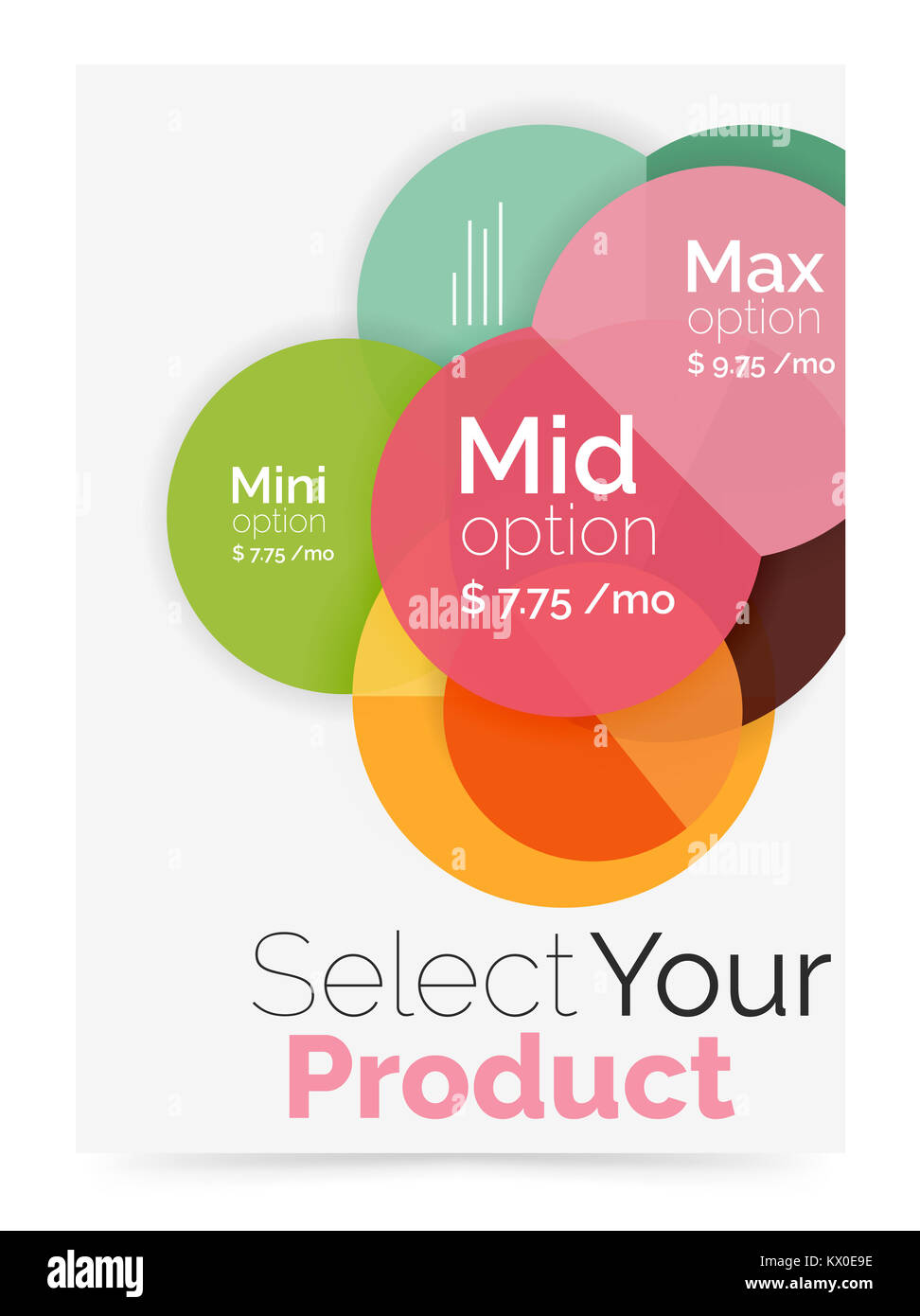 Transparent paper circles with option text. business flyer design Stock ...