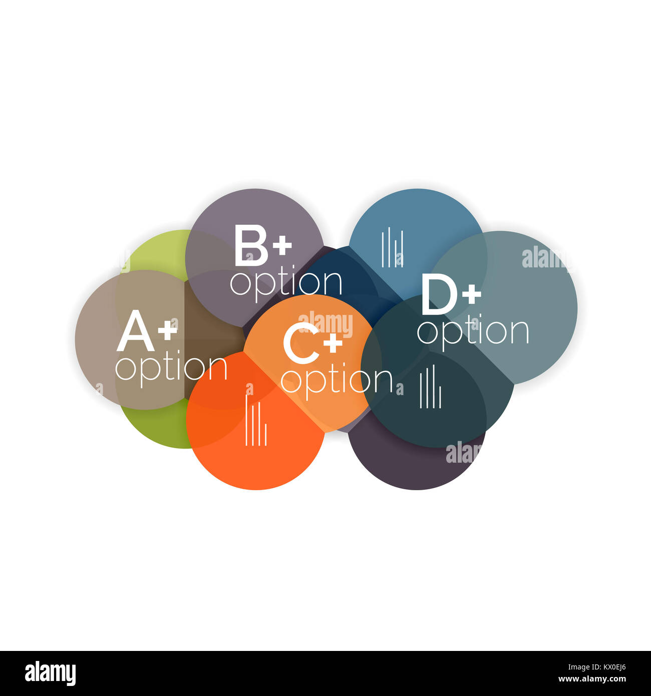 Circle business option diagrams. Select your product with sample ...