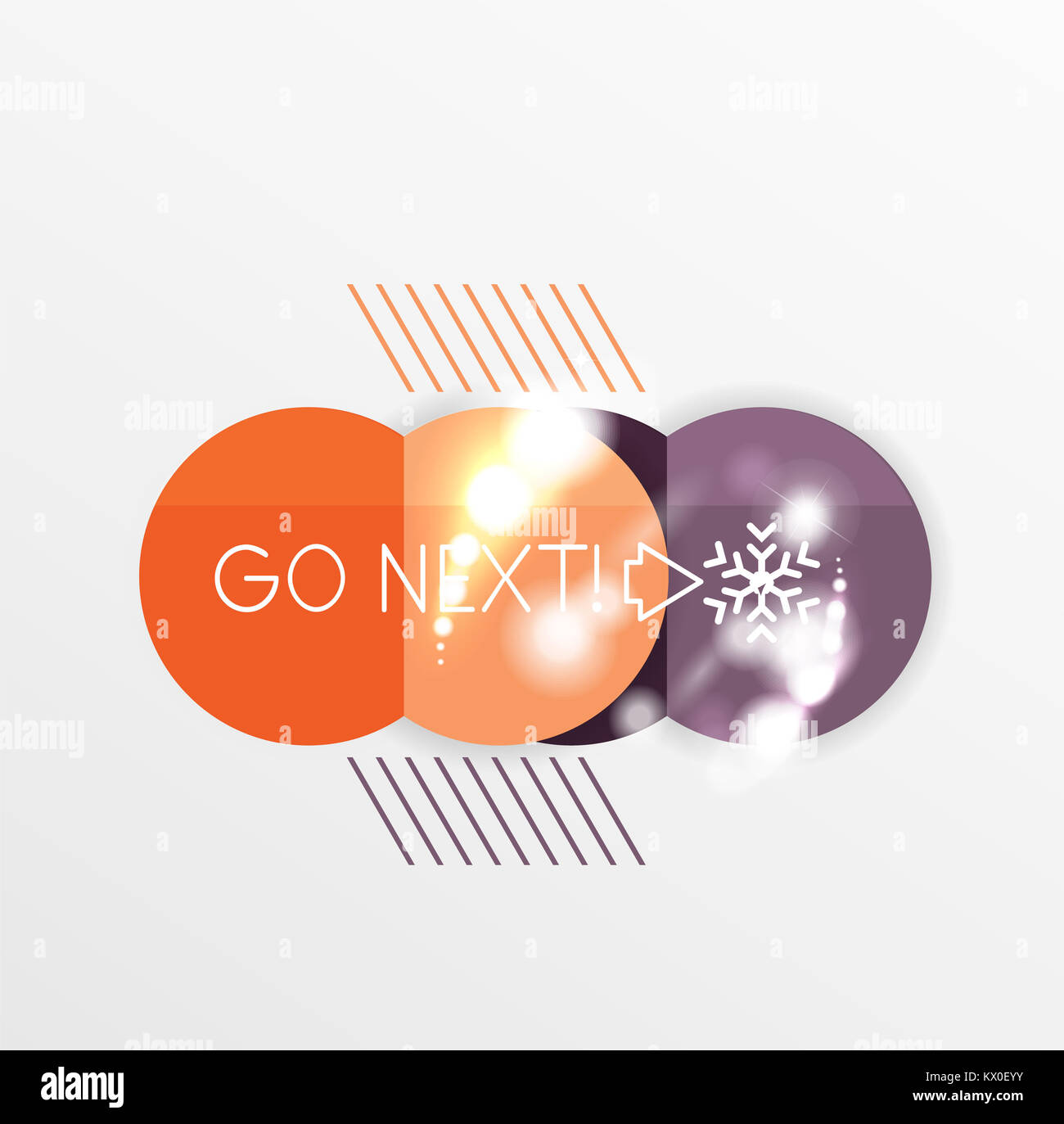Christmas or New Year promo labels and stickers. Circle geometric ...