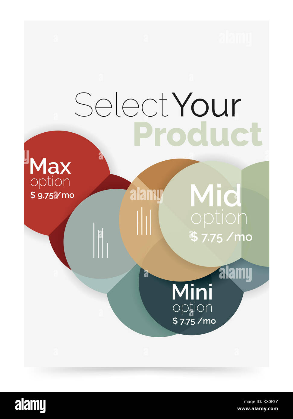 Transparent paper circles with option text. business flyer design Stock ...