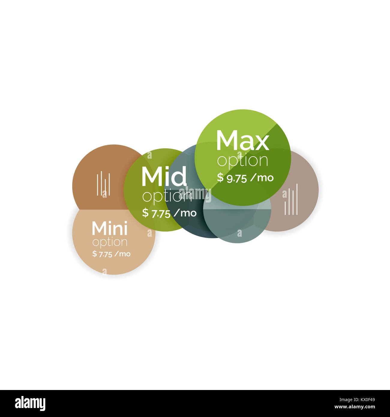 Circle business option diagrams. Select your product with sample ...