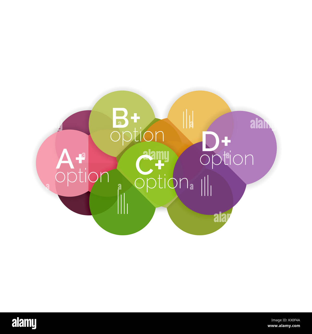 Circle business option diagrams. Select your product with sample ...