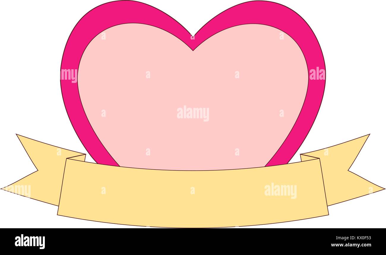 Heart love ribbon outline vector hi-res stock photography and images ...