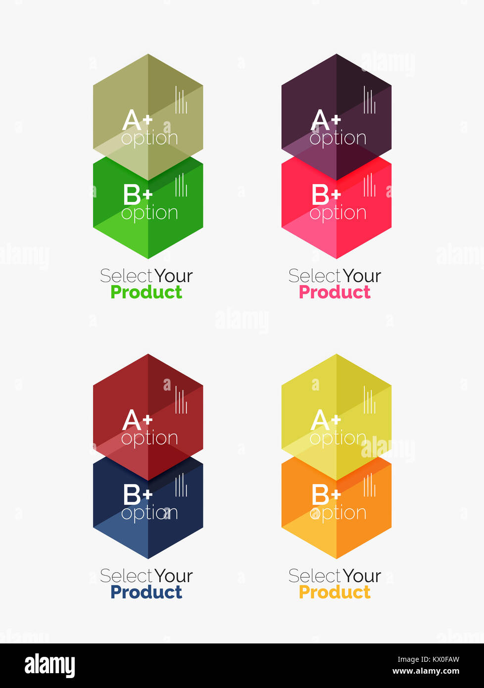 Set of business hexagon layouts with text and options. Design elements ...