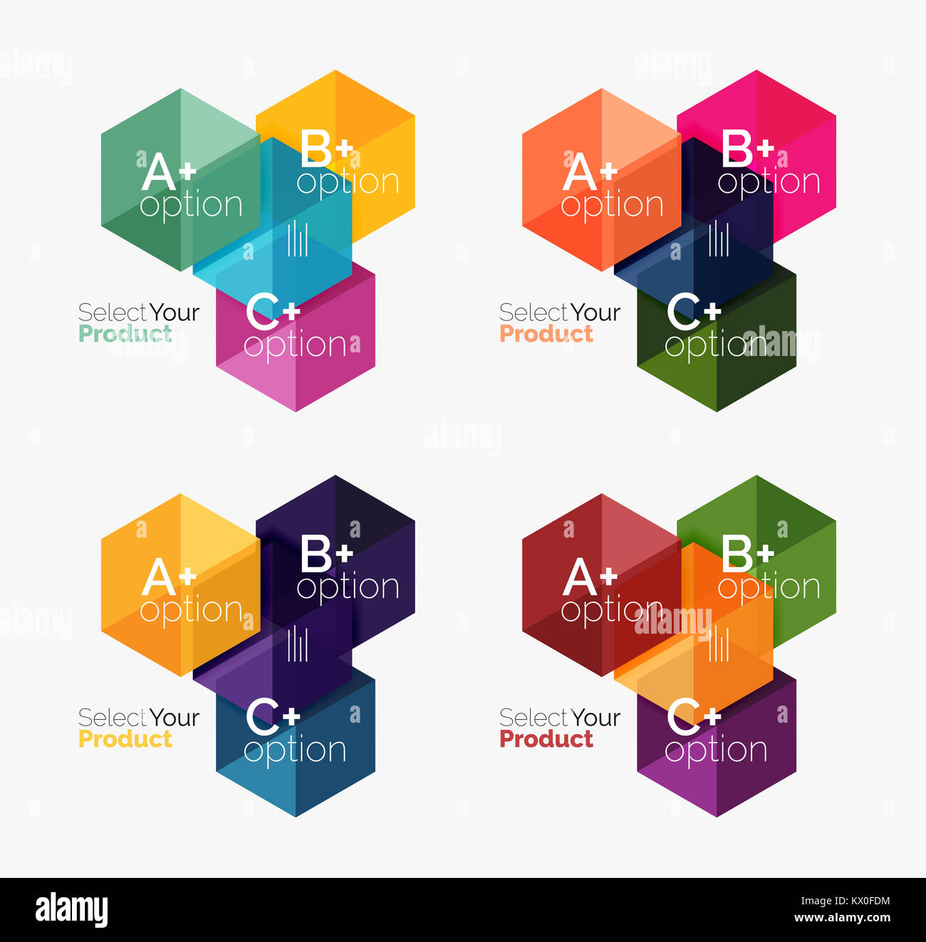 business geometric layouts with option text Stock Photo - Alamy