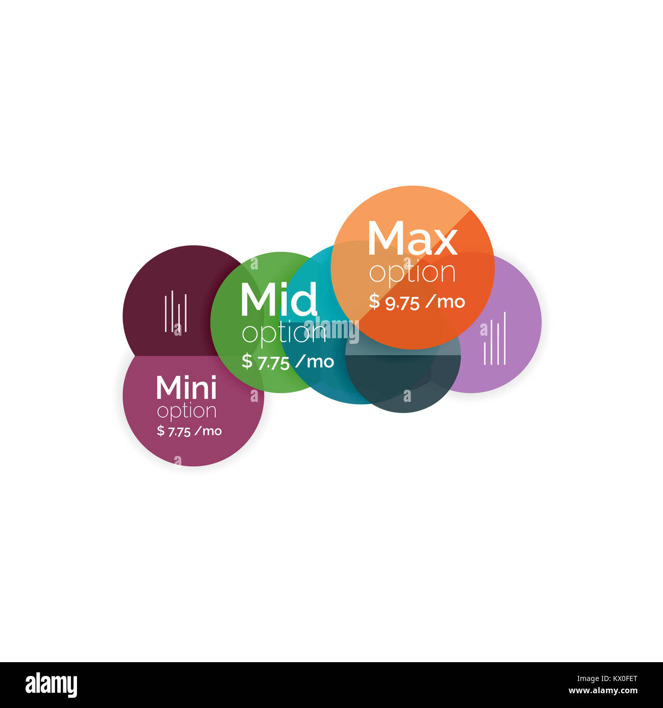 Circle business option diagrams. Select your product with sample ...