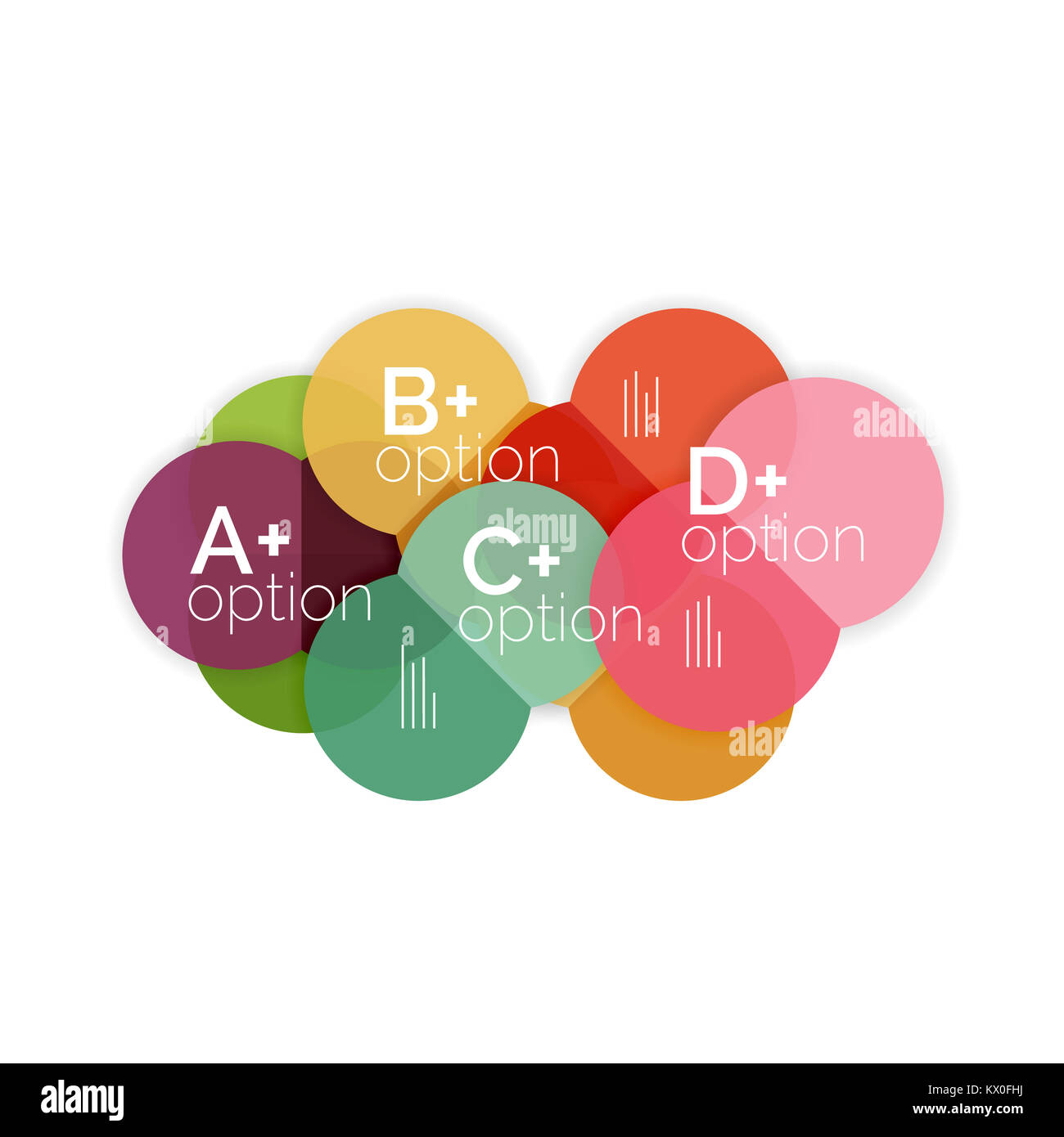Circle business option diagrams. Select your product with sample ...
