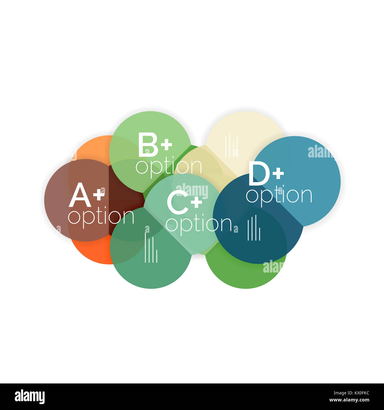 Circle business option diagrams. Select your product with sample ...