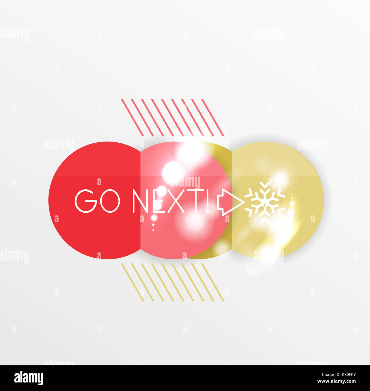 Christmas or New Year promo labels and stickers. Circle geometric ...