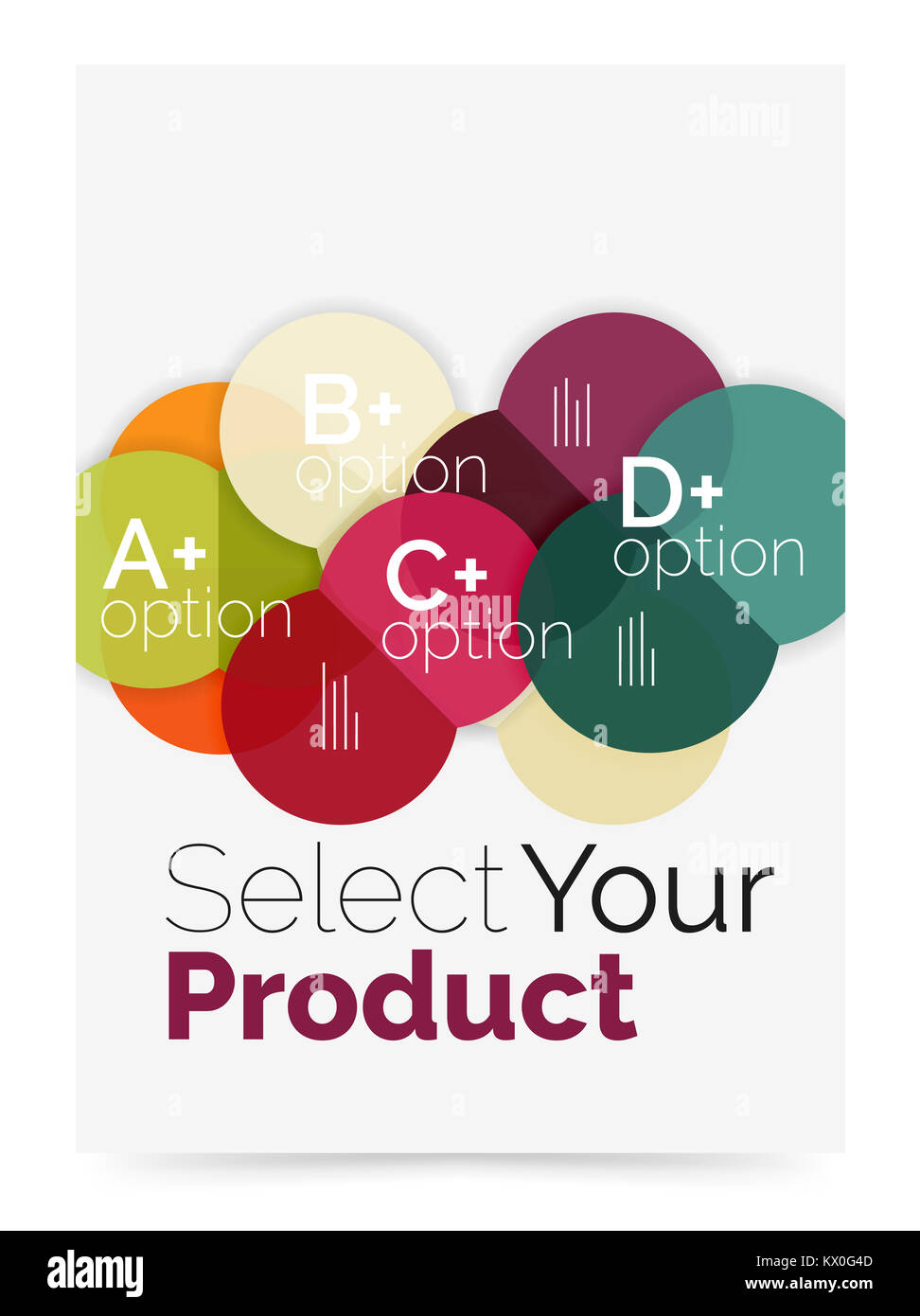 Transparent paper circles with option text. business flyer design Stock ...