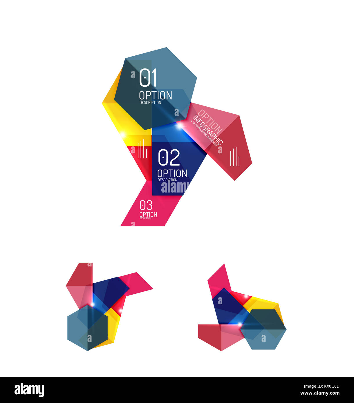 Set of abstract geometric paper graphic layouts. Business presentations ...