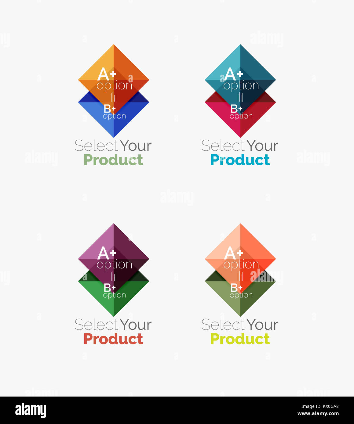 Set of color translucent squares abstract background templates or ...