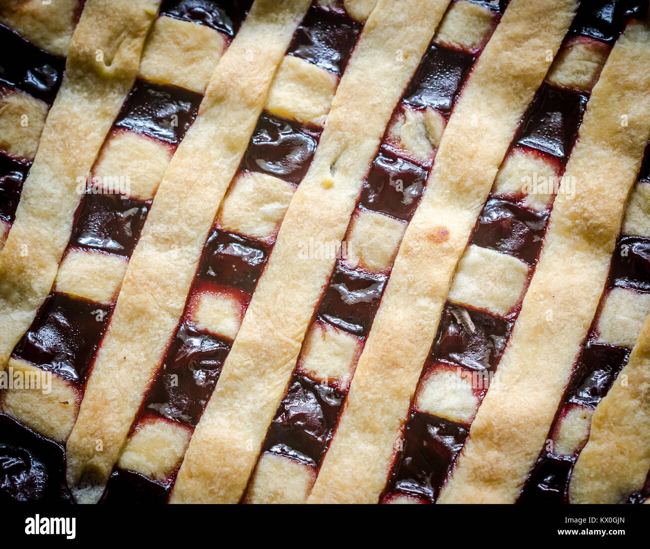 Open cherry pie Stock Photo - Alamy