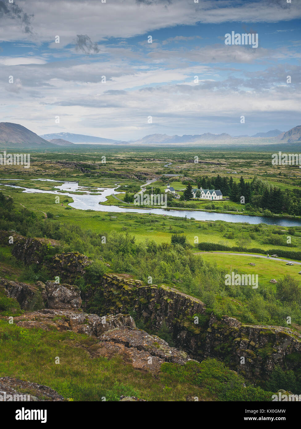 Icelandic tectonic plates meet: North American Plate is on one side, on ...