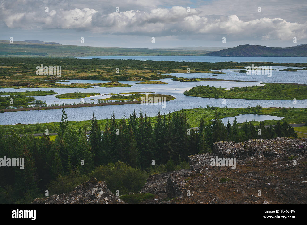 Icelandic tectonic plates meet: North American Plate is on one side, on ...