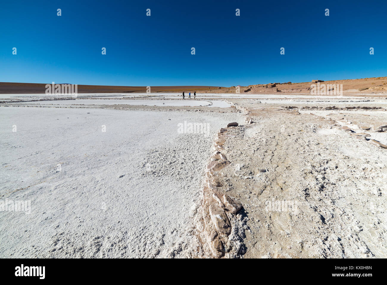 Salt lake on the Andes, road trip to the famous Uyuni Salt Flat, among ...