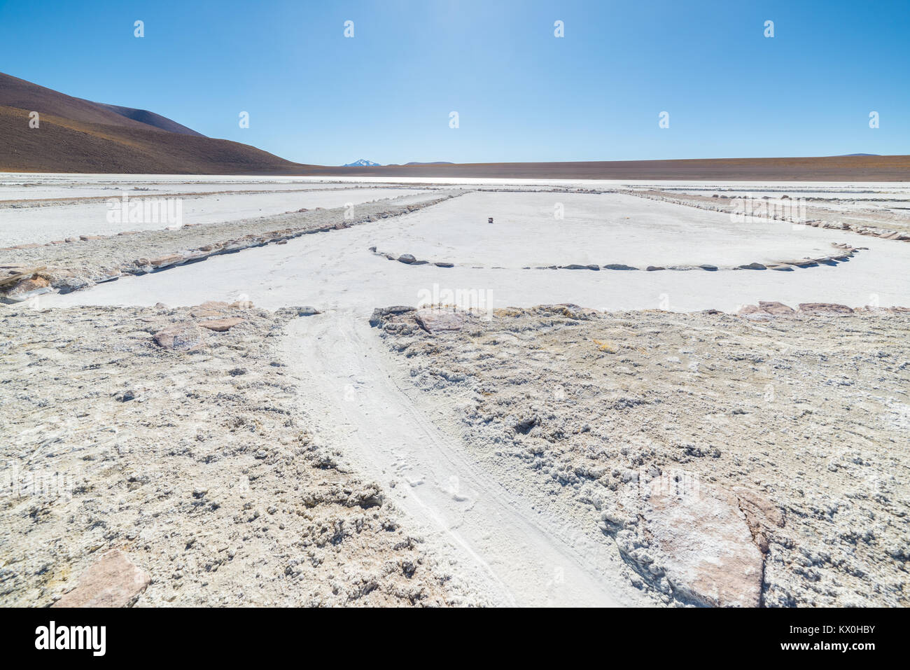 Salt lake on the Andes, road trip to the famous Uyuni Salt Flat, among ...