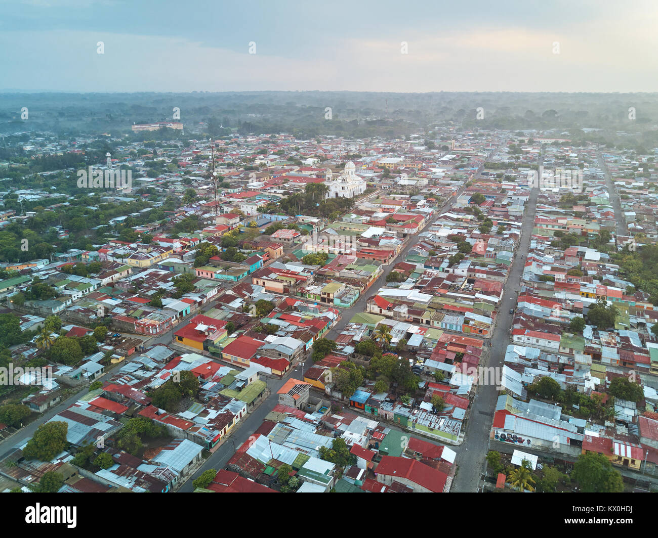 Aerial view on center Diriamba town. Small Nicaragua city Stock Photo ...