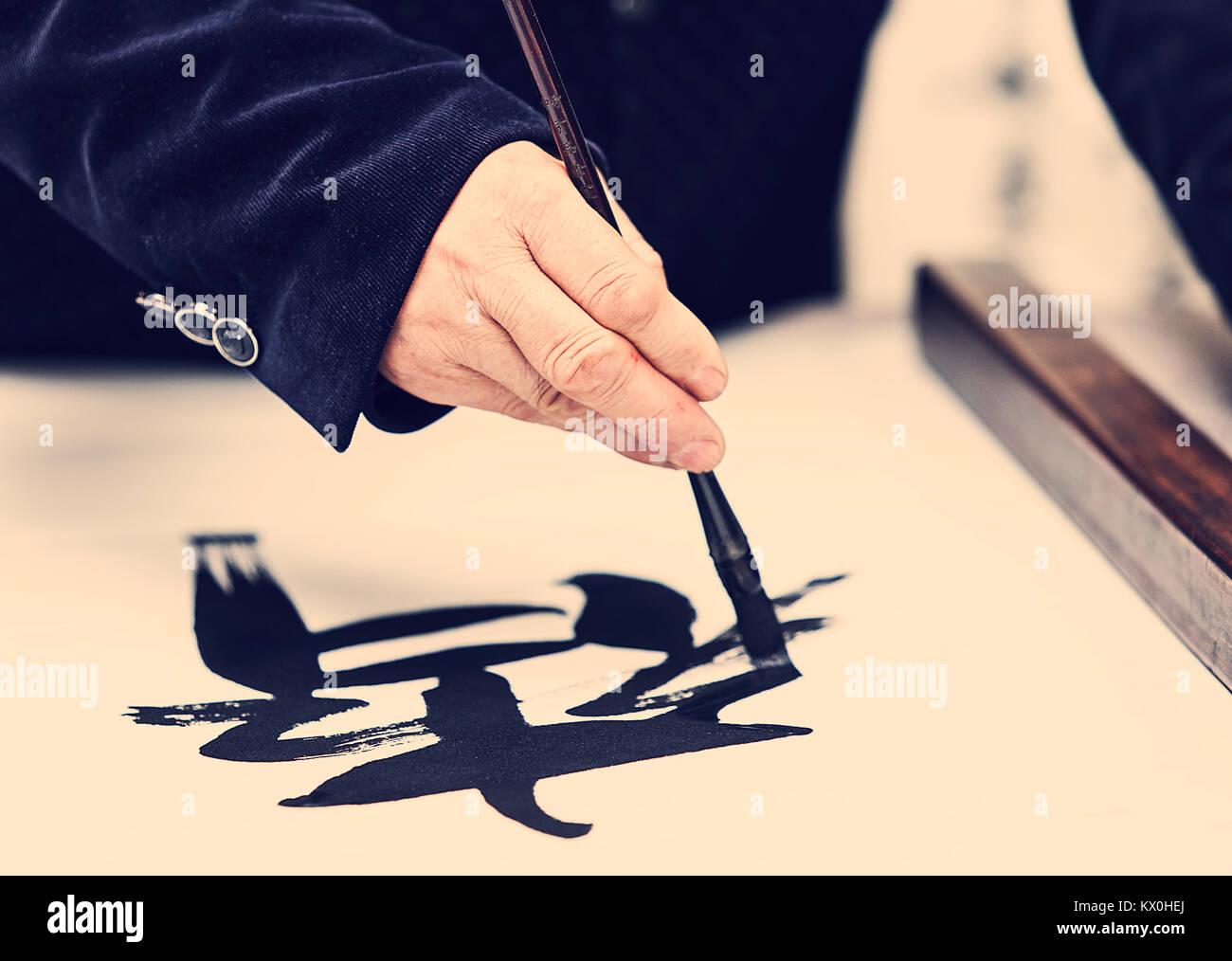 Calligrapher Calligraphy Man Writing High Resolution Stock Photography ...