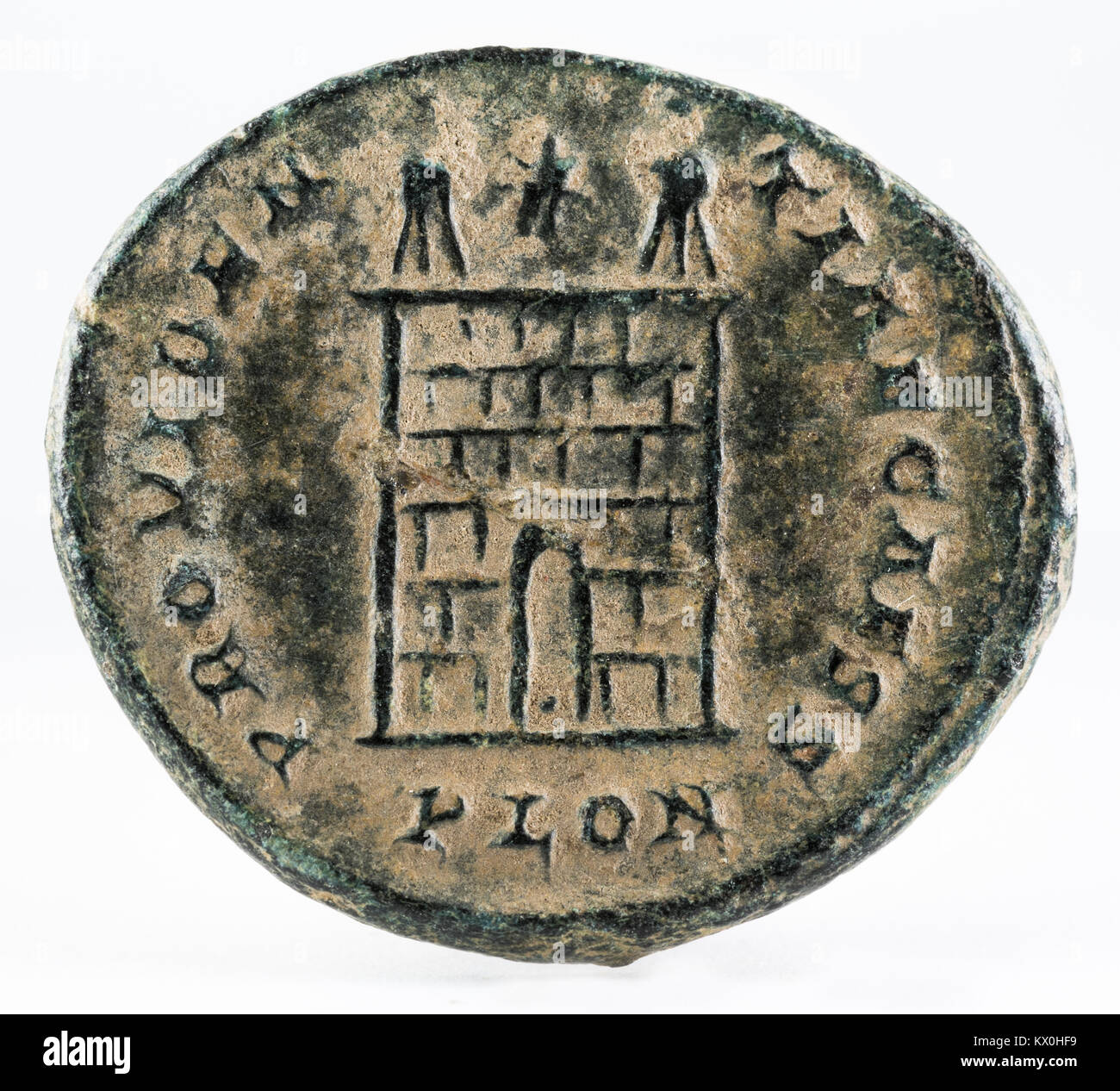 Ancient Roman copper coin of Emperor Constantius II. Reverse Stock ...