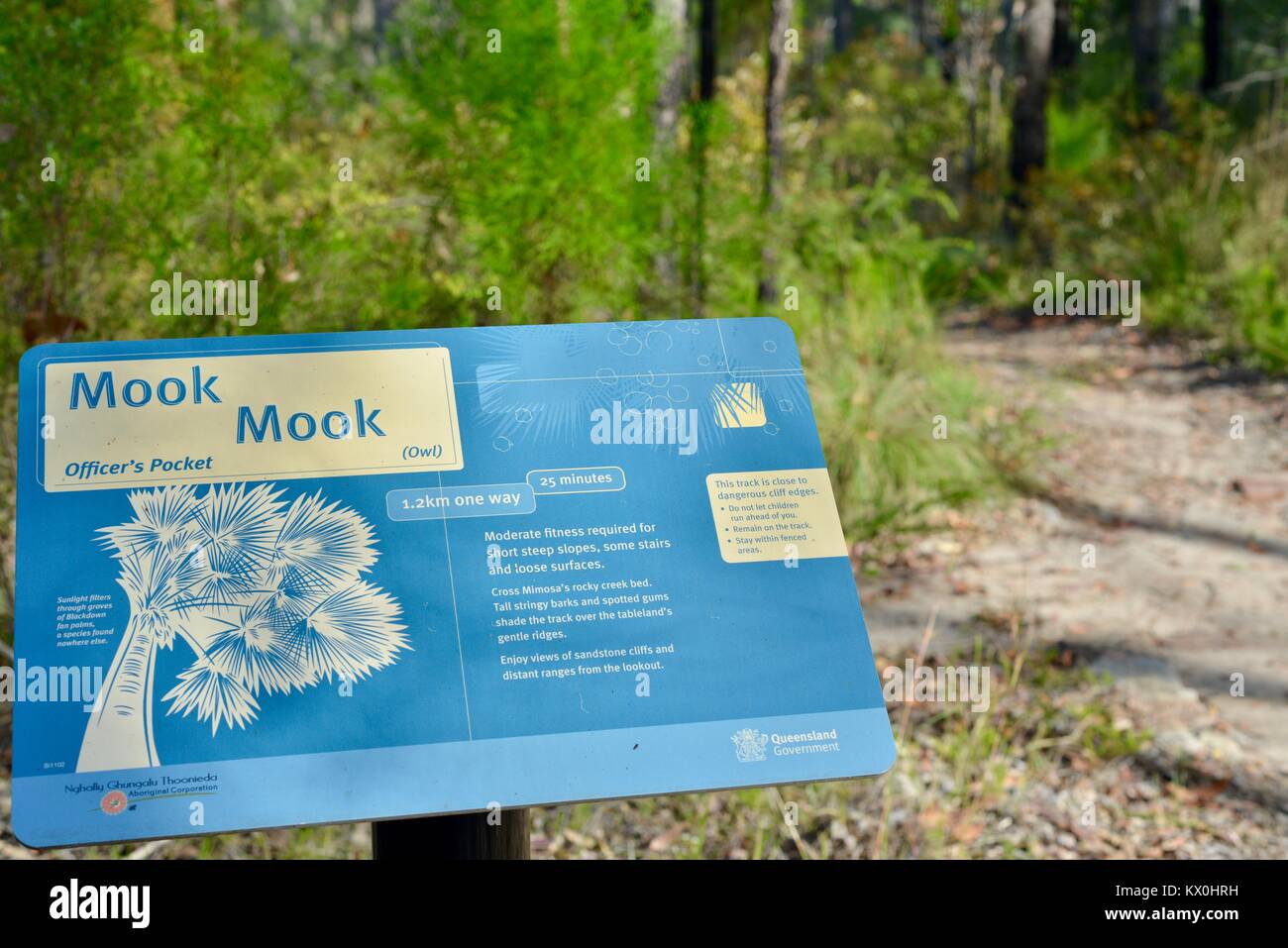 Mook mook sign on walking track near munnal camping area hi-res stock ...