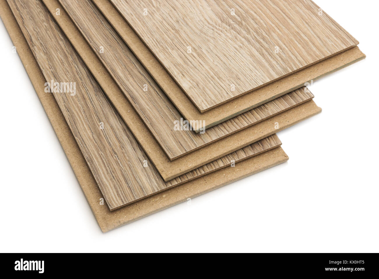 Laminate plates, imitating oak wood on a white background Stock Photo ...