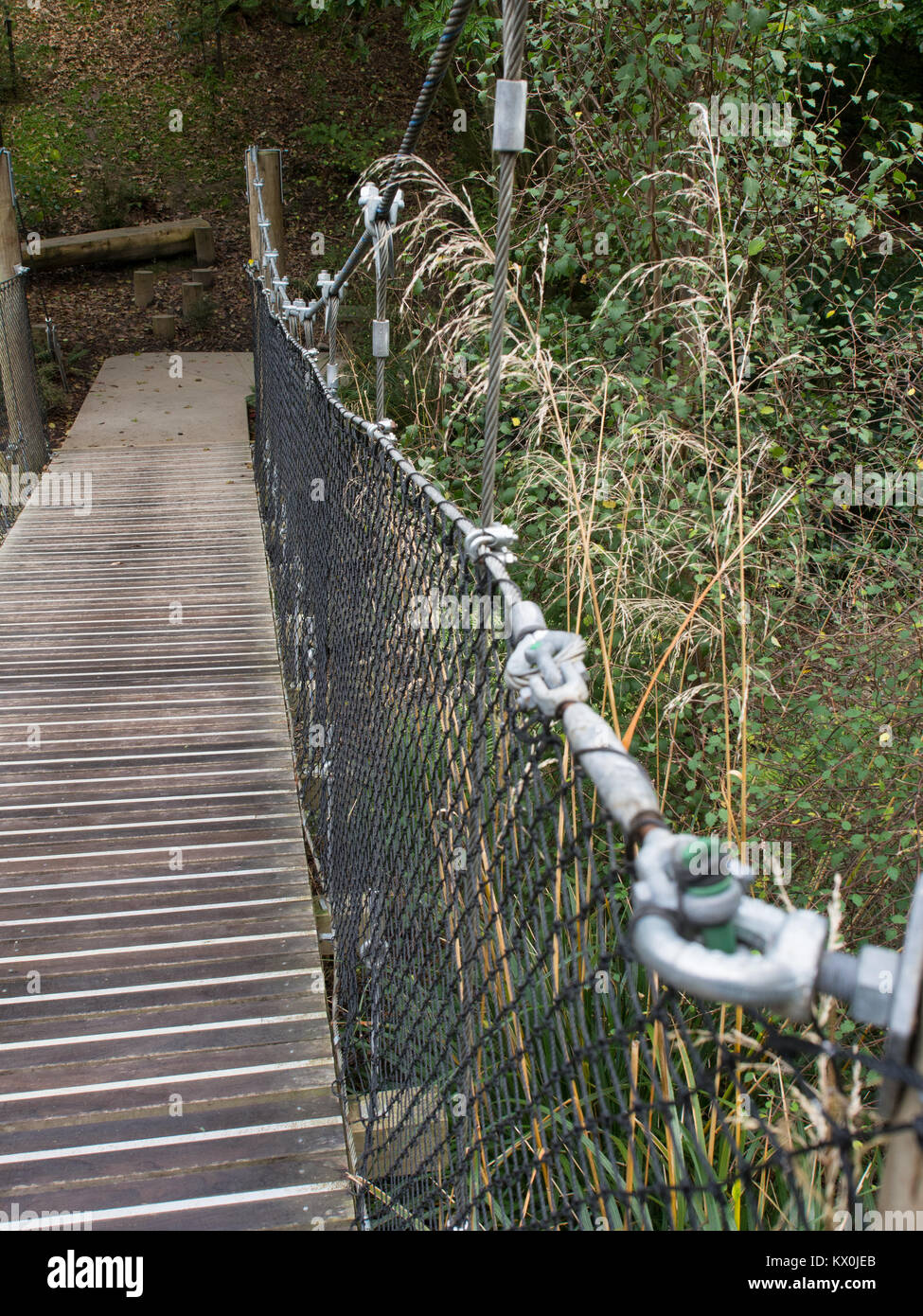 Swing Bridge Wire Railing Stock Photo - Alamy