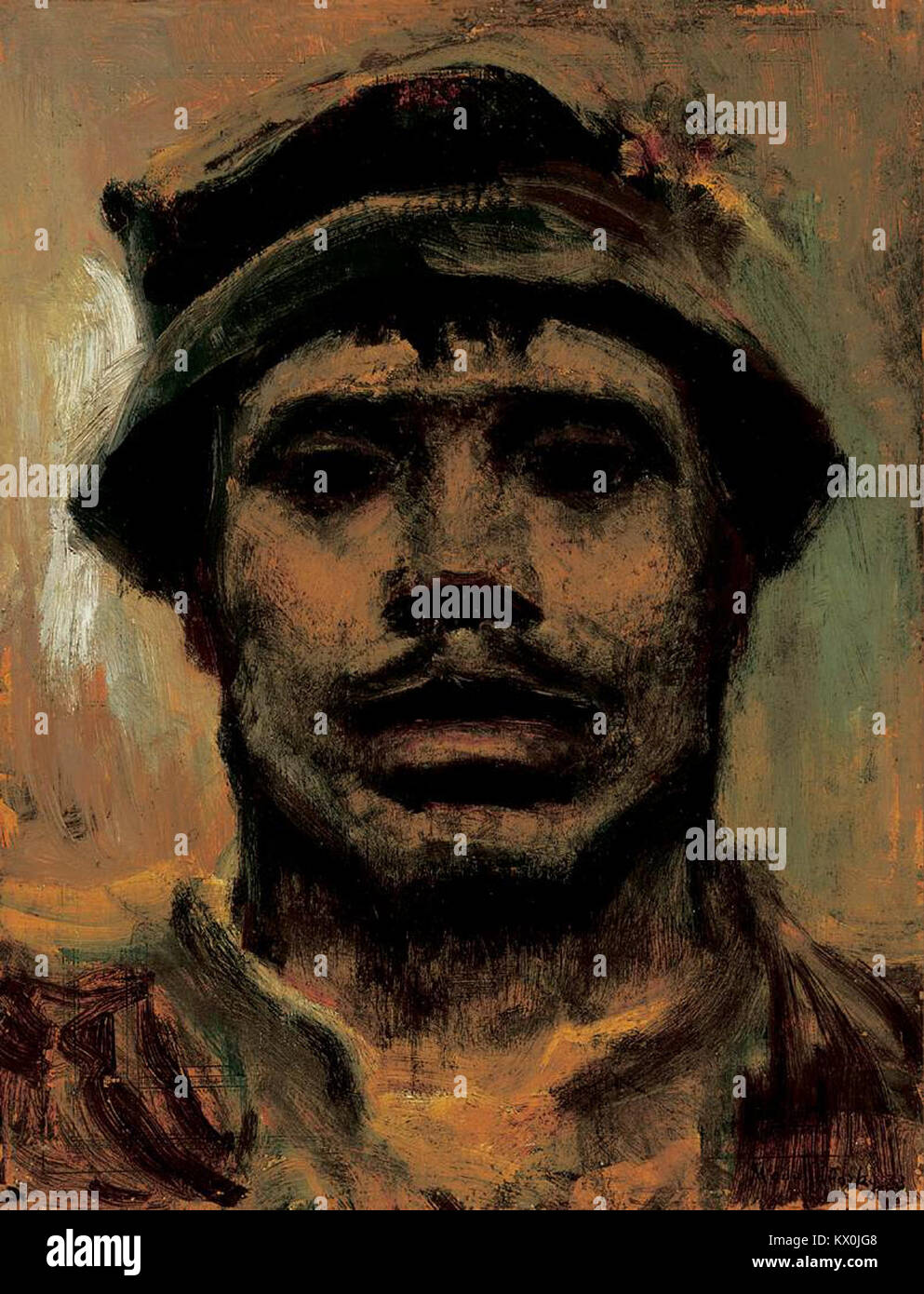 László Mednyánszky's painting 'Head of a Tramp with Light Hat' (circa ...