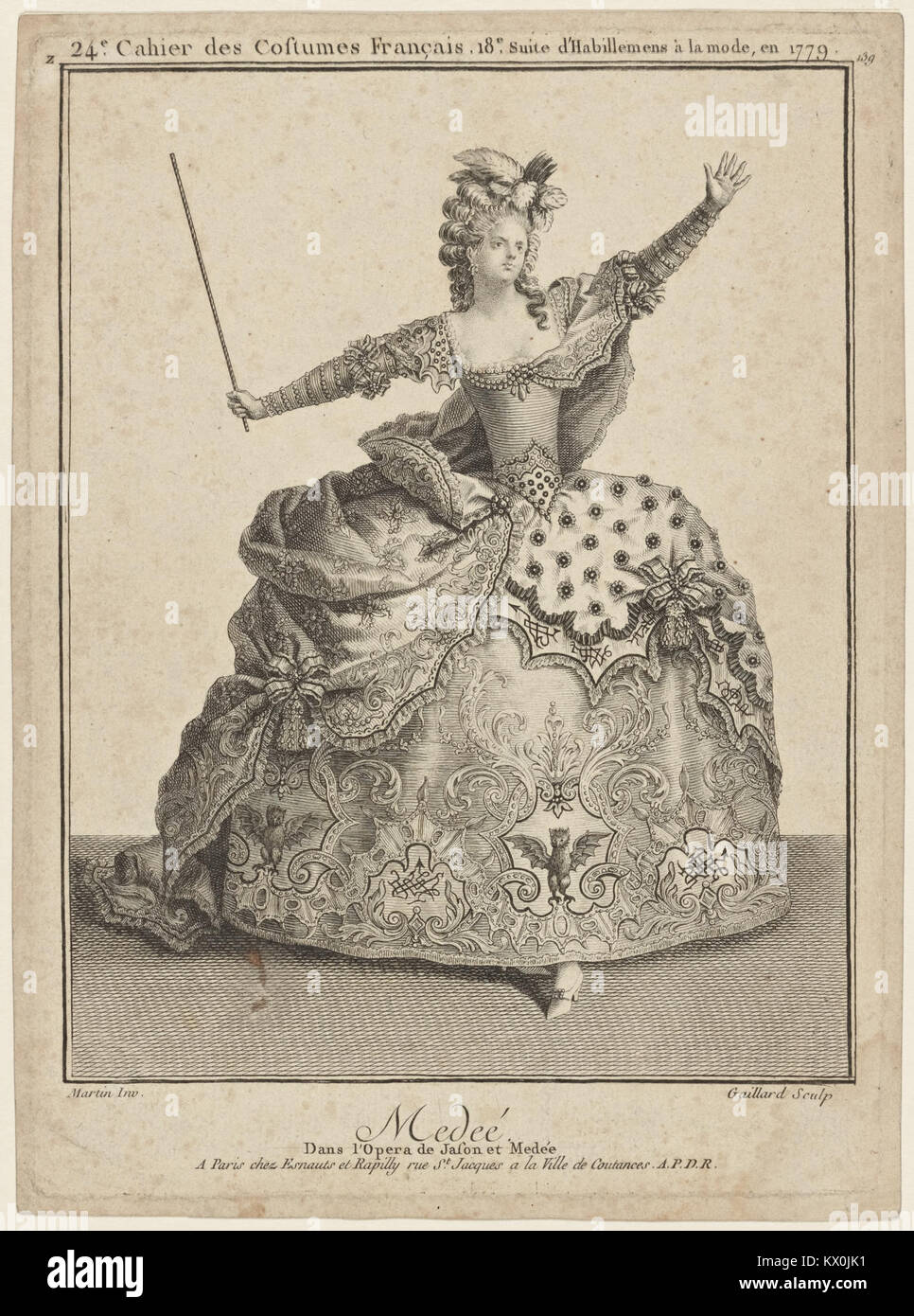 The illustration depicts Medea in the opera 'Jason et Médée ...
