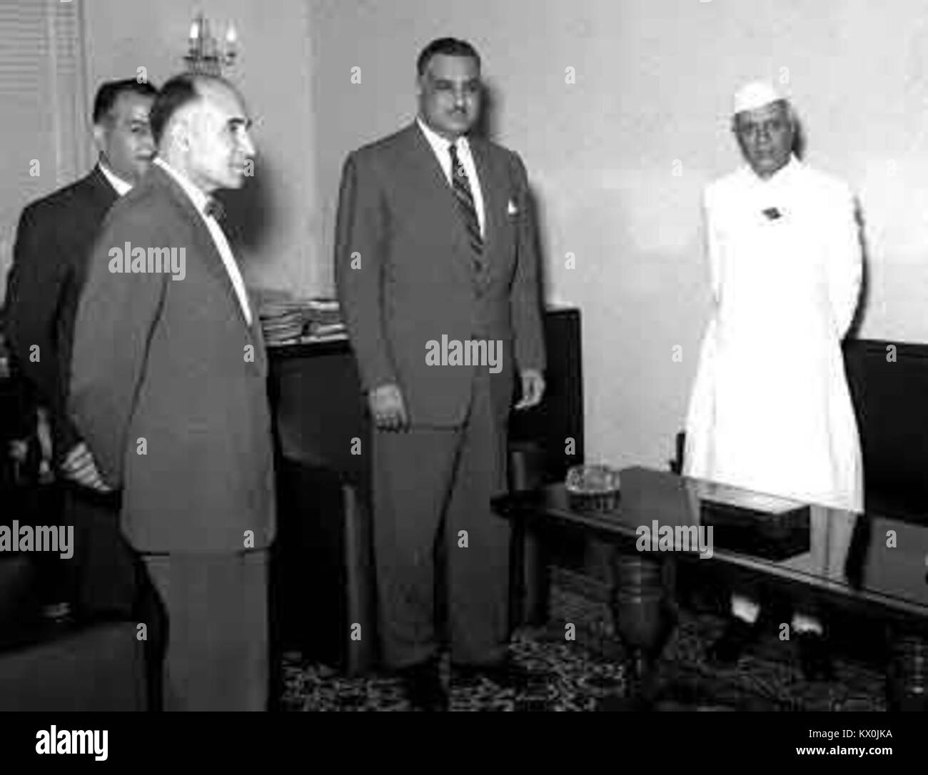 Meeting between Abdel Nasser and Prime Minister Jawaharlal Nehru at the ...
